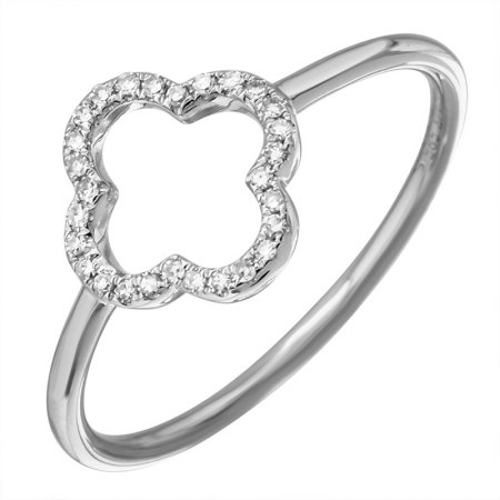 14K Gold Diamond Open Clover Ring – POMOTO